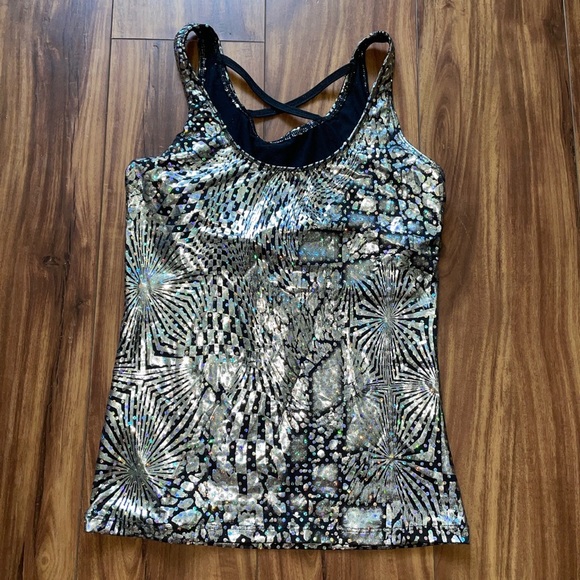 Tops | Metallic Active Top | Poshmark